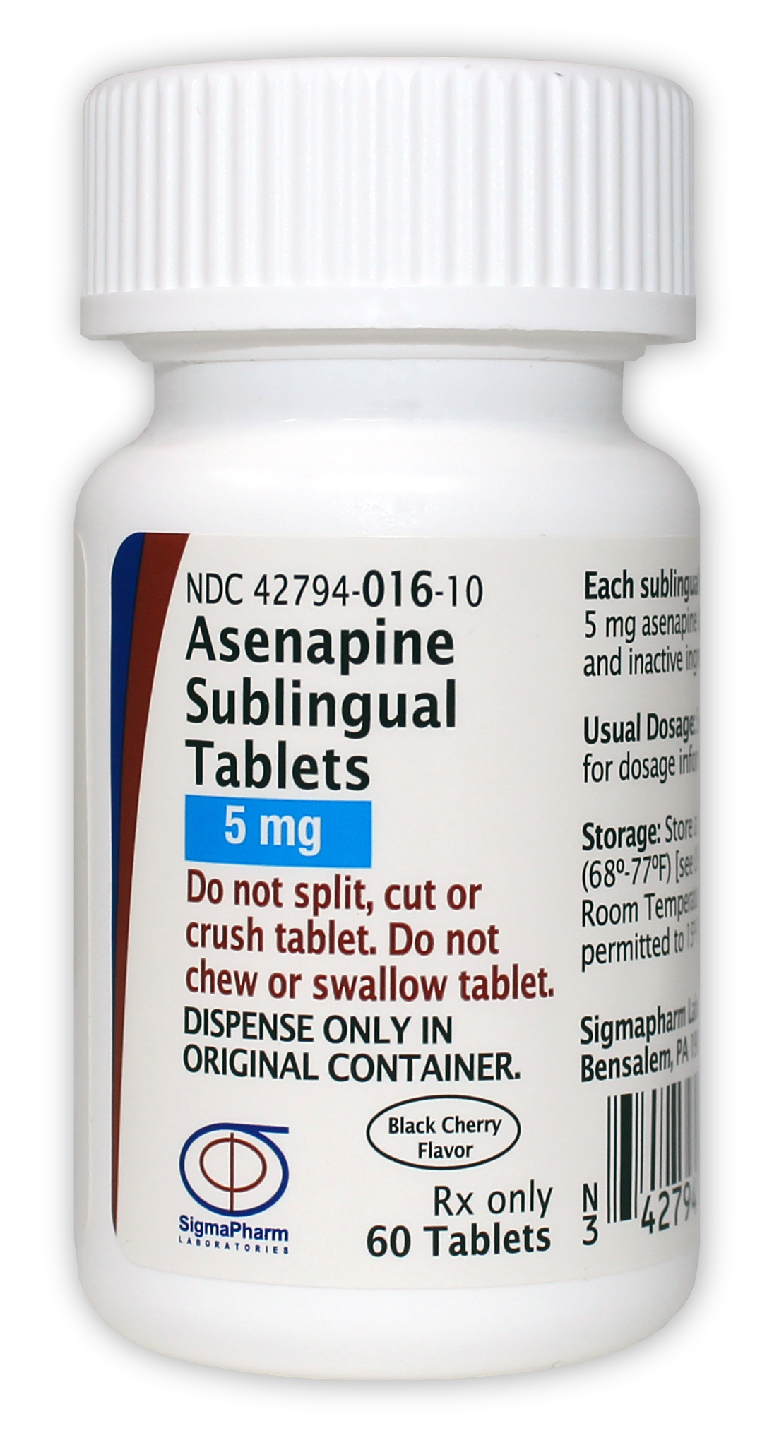 Asenapine Sublingual Tablets | Sigmapharm Laboratories, LLC